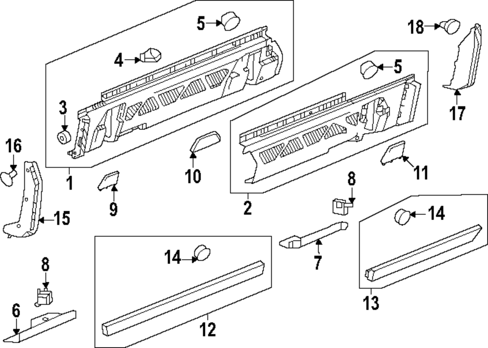84967161 - Rocker Molding 2022-2025 GMC Hummer EV Pickup | GM Parts ...