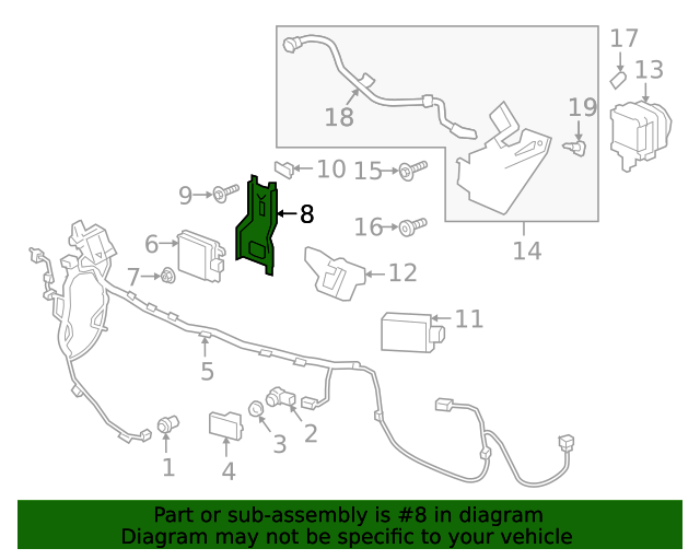 2020-2022 Cadillac XT6 Forward Range Radar Bracket 84567905 ...