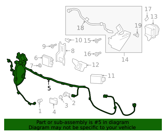 2020-2023 Cadillac XT6 Front Object Alarm Sensor Wiring Harness ...