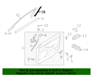 82930-D2000-NNB - Door Trim Molding 2017-2022 Genesis G90 ...