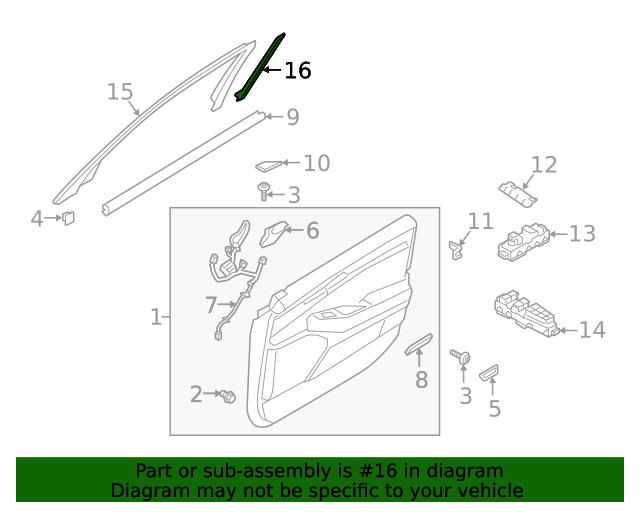 82930-D2000-NNB - Door Trim Molding 2017-2022 Genesis G90 ...