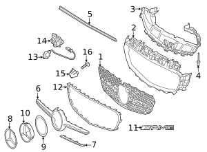 2018-2023 Mercedes-Benz Bumper Cover Support Rail Seal 213-628-09-00 ...
