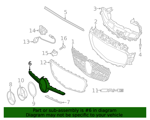 2019-2020 Mercedes-Benz E 53 AMG® Grille Cover 238-888-16-00 | MB OEM Parts