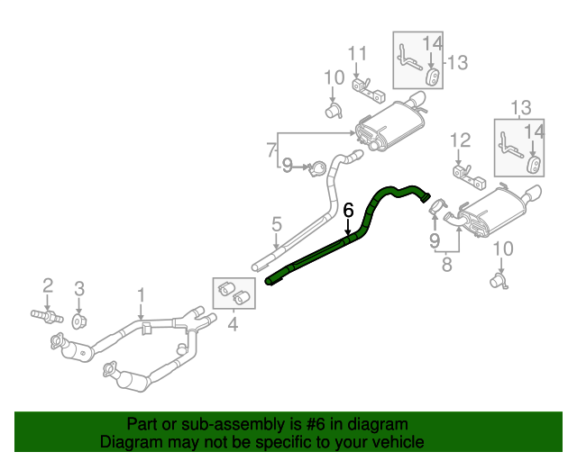 Genuine OEM Ford Part - Exhaust Pipe BR3Z-5A212-D | Genuine OEM Ford ...