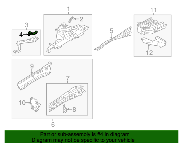 2014-2018 Mazda 3 Front Panel Mount Bracket B45A-54-15X | TascaParts.com