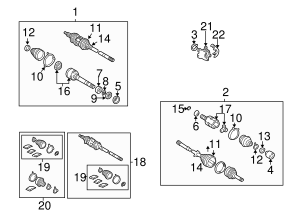 43457-08010 - CV Axle Shaft Carrier Bearing Bracket 2004-2006 Toyota ...