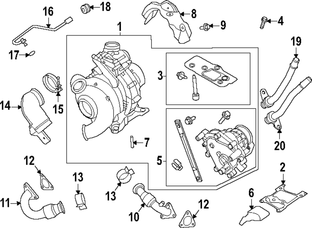 Turbocharger Assembly PC3Z-6K682-D | QuirkParts