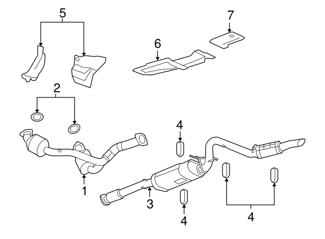 2009-2014 GM 3-Way Catalytic Converter with Pipes, Flanges, Bushings ...