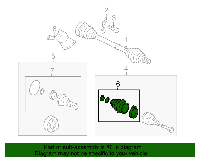 Audi OEM Outer Boot Part# 8K0-598-203-C | OEM Vehicle Parts