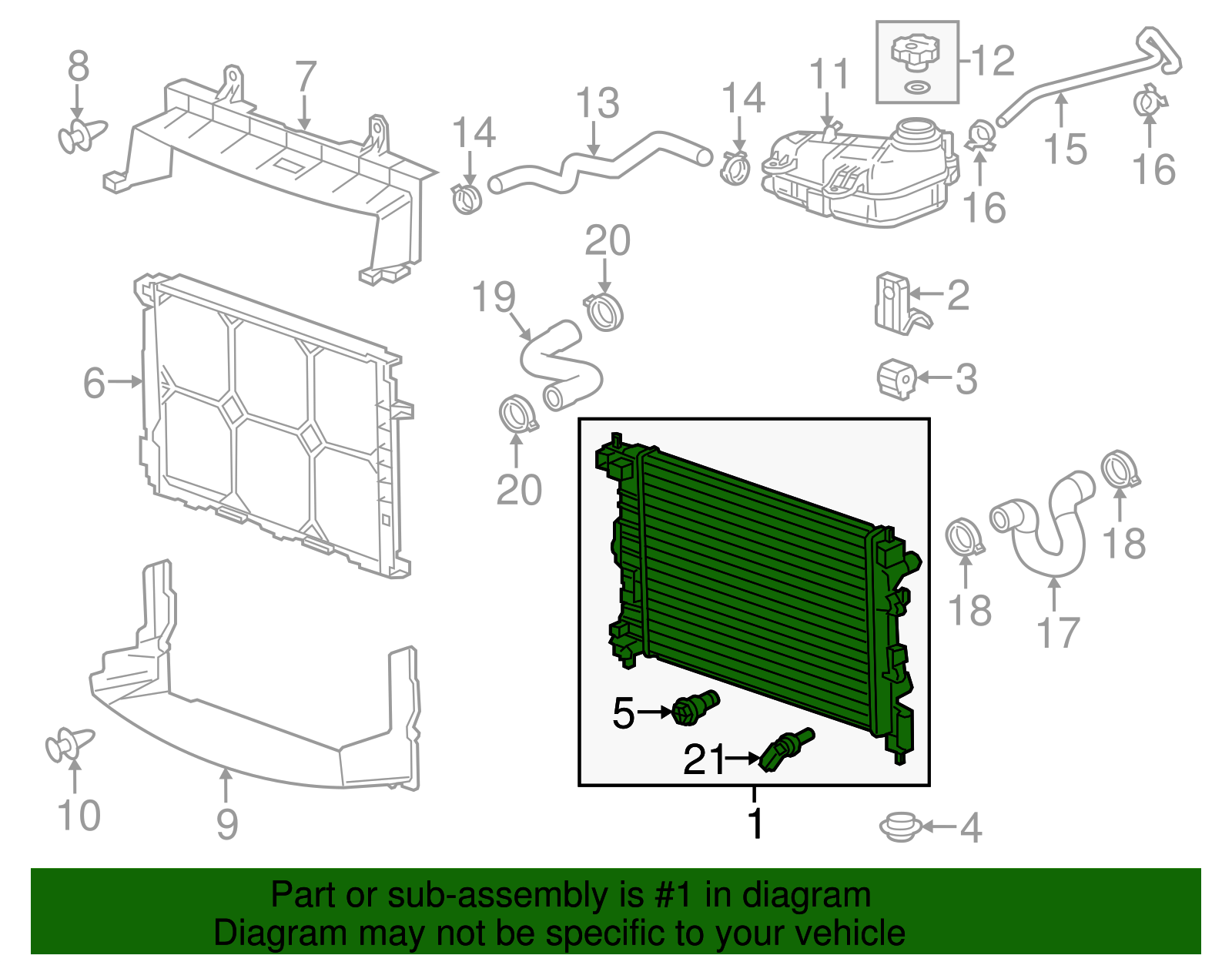 95316047 - Radiator 2012-2018 Chevrolet Sonic | Chevrolet Parts Direct