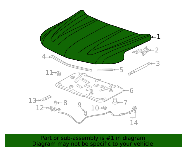 2021-2024 Chevrolet Hood 85112715 GM | GMPartsDirect.com