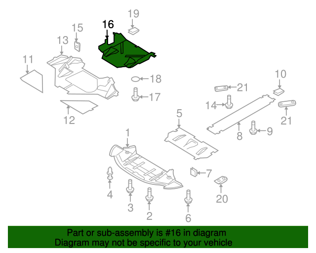 2008-2015 Audi R8 Floor Pan Splash Shield 420-825-205-B ...