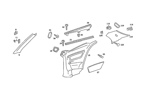 Roof Attachment Parts, Door Edge Guard Sections, Panelling for 1990 ...