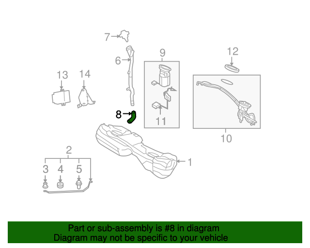 16117176673 - 2006-2015 BMW Filler Pipe 162030 (16-11-7-176-673) | BMW ...