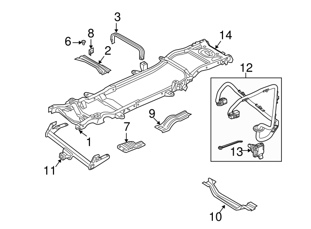 2000-2004 Dodge Dakota Frame 52059005ap | TascaParts.com