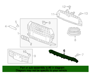 2016-2017 Audi Center Grille 8U0-807-683-C-4U8 | OEM Parts Online