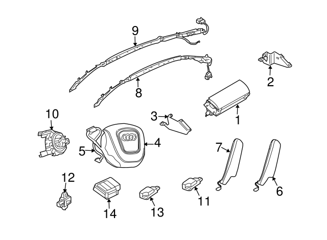 2004-2015 Audi Clock Spring 4E0-953-541-B | TascaParts.com