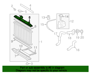 2007-2009 Toyota Camry Radiator Inlet Tank 16441-28640 | Toyota Parts ...