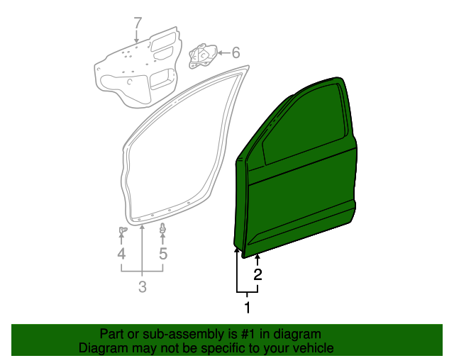 2003-2008 Toyota Corolla Door Shell 67002-02220 | Toyota Parts Center