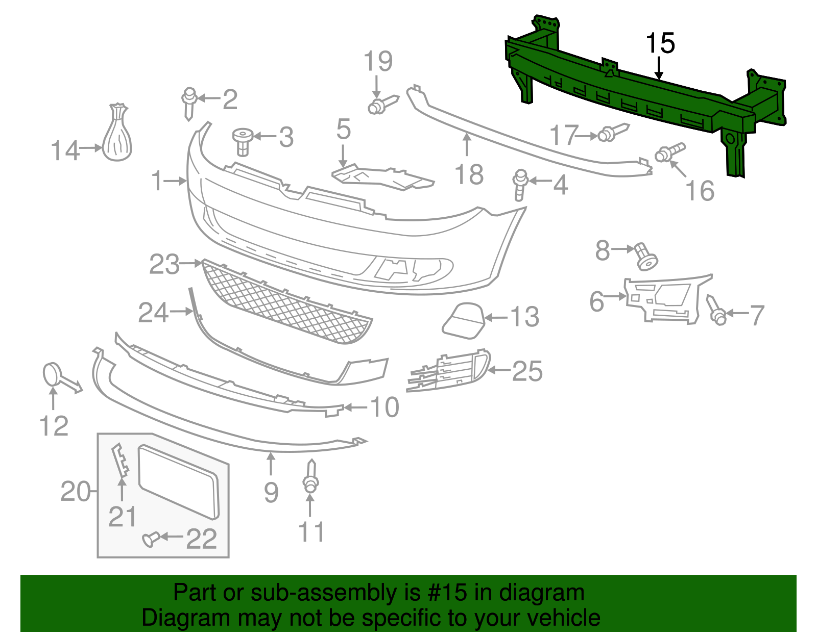 2010-2014 Volkswagen GTI Impact Bar 5K0-807-109-H | vwpartscenter