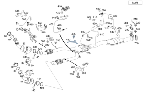 Exhaust System on 6-Cylinder Gasoline Vehicles for 2021 Mercedes-Benz ...