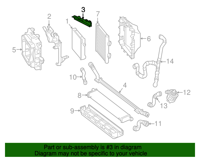 099-505-09-00 - Auxiliary Cooler Cover 2018-2021 Mercedes-Benz ...