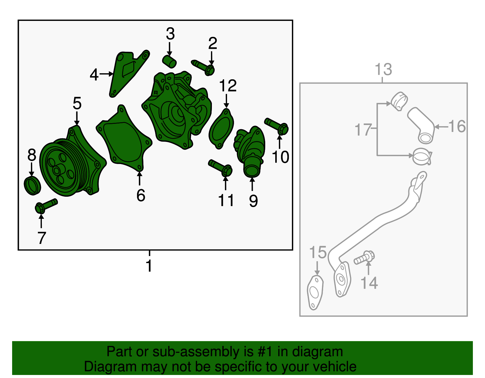 2016 Chevrolet Spark Water Pump Housing 12667384 | Courtesy Parts