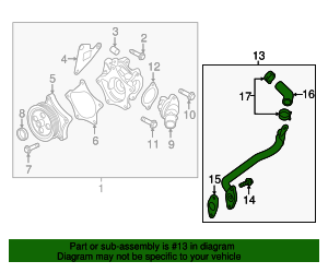 Genuine OEM Thermal Bypass Pipe with Gasket, Hoses, Clamps, Retainers ...