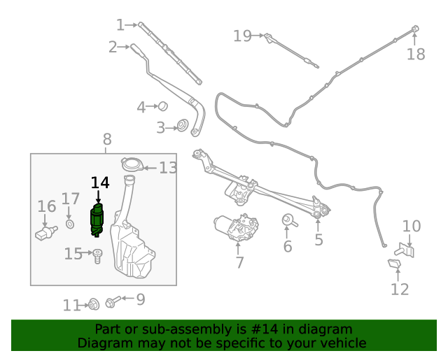 2008-2023 Ford Washer Pump 8S4Z-17664-A | OEM Parts Online