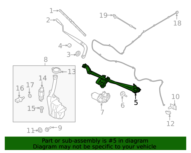 2015-2024 Ford Mustang Wiper Linkage FR3Z-17566-A | TascaParts.com