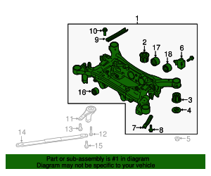 55405-J5000 - Cross-Member - 2018-2021 Kia Stinger | Kia Auto Parts