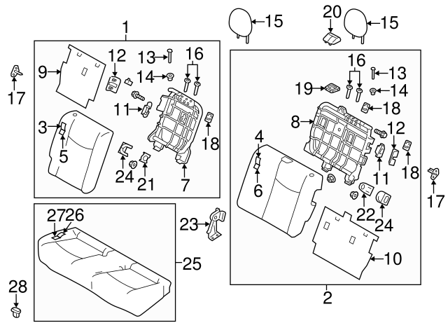 2013-2017 Nissan LEAF Headrest Guide 87603-3NF0A | Coulter Nissan Parts