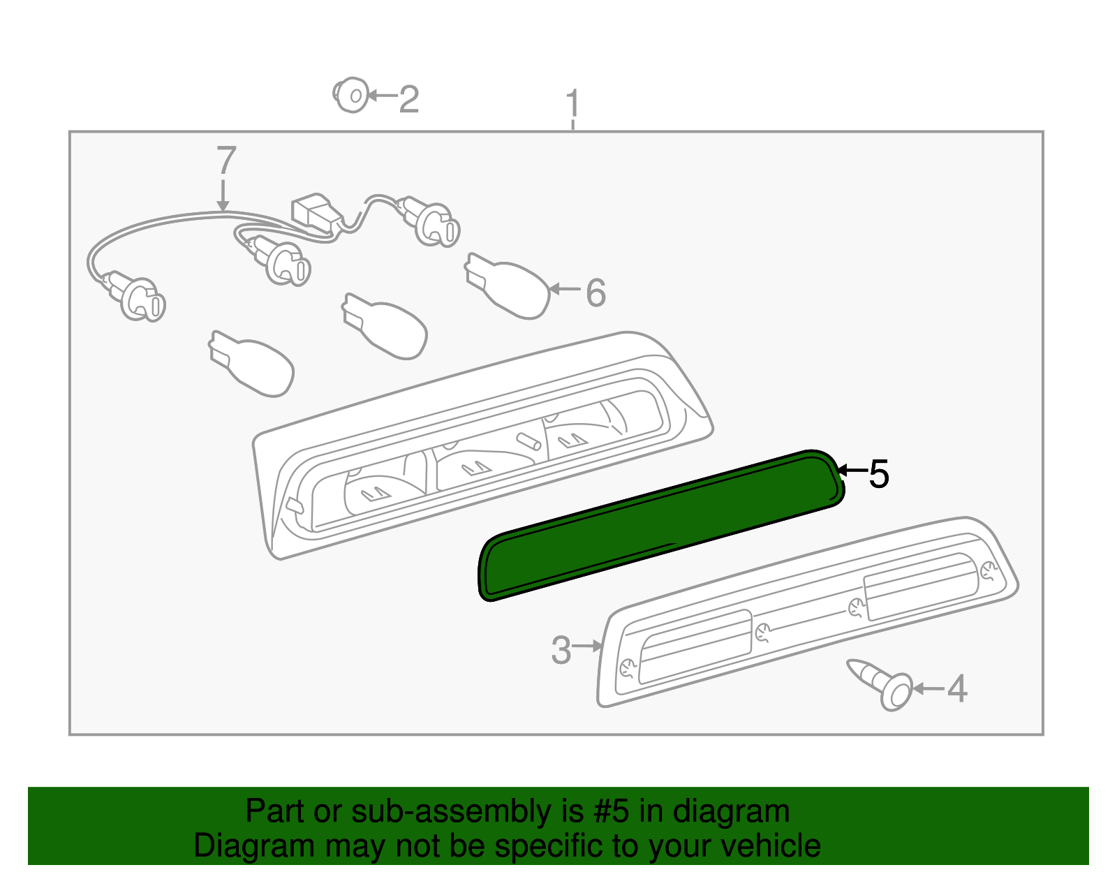 Genuine Toyota Center High Mount Stop Light Gasket part# 81572-0C050 ...