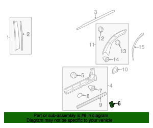 Genuine OEM Lower Molding Clip Part# LR010615 Fits 2010-2016 Land Rover ...
