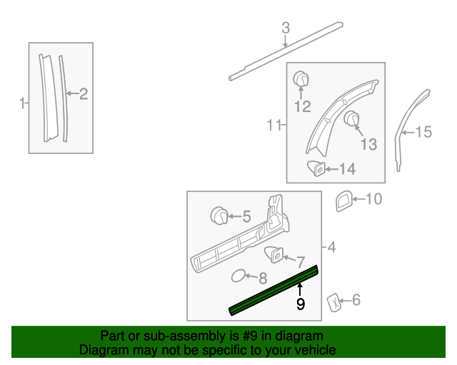 Genuine OEM Lower Molding Seal Strip Part# CGE500021 Fits 2010-2016 ...