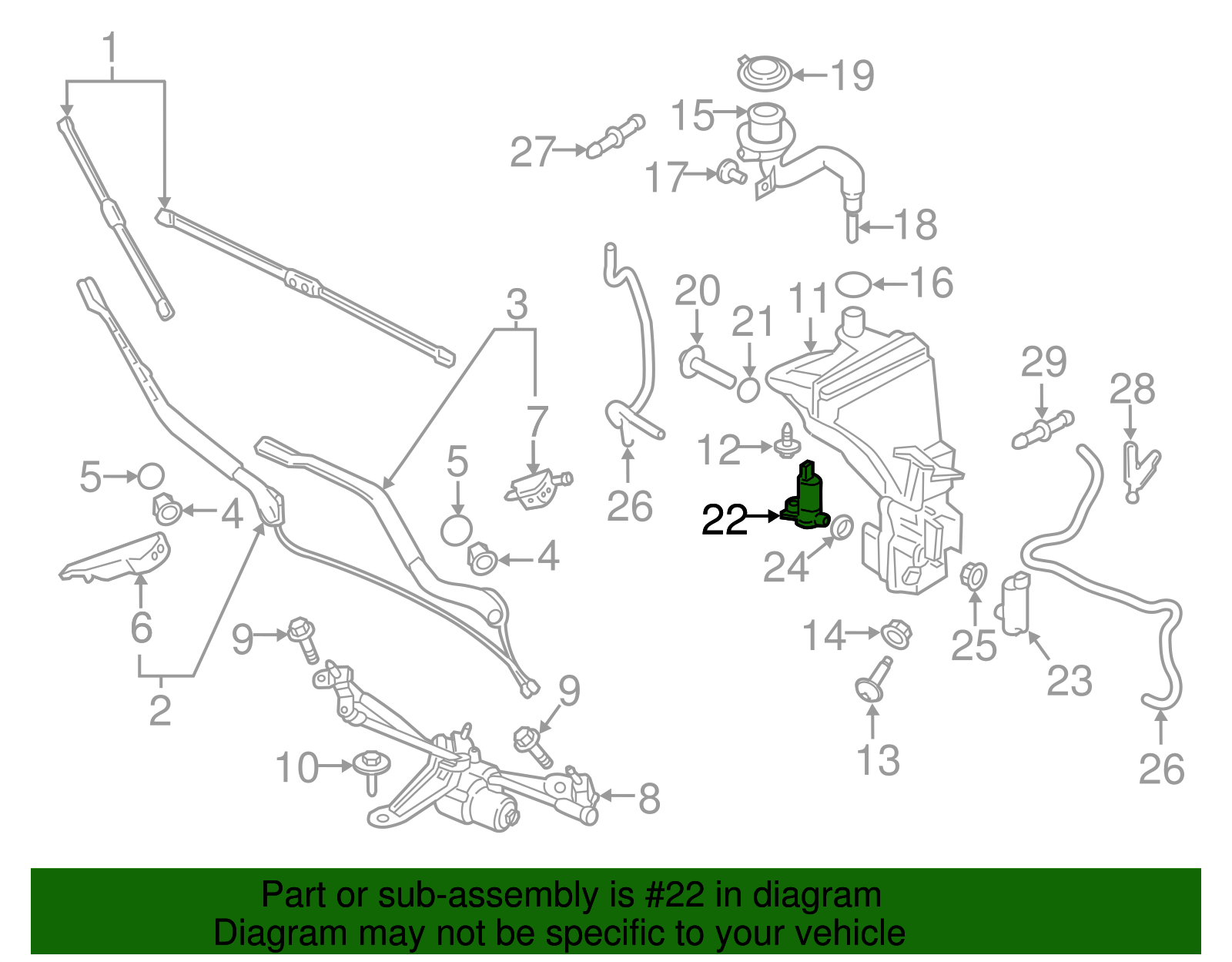 2017-2025 Volvo Washer Pump 31425763 | TascaParts.com