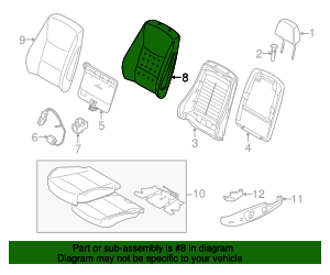 52-10-9-153-168 - Seat Back Pad - 2008-2013 BMW | BMW Parts Exchange