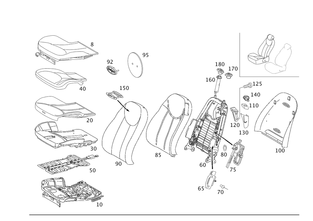 Upholstery Insert - Part #230-910-00-75 | Mercedes Parts Center