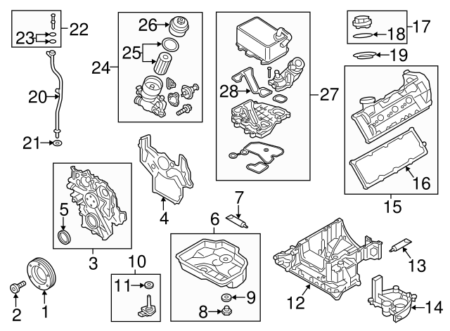 2013-2016 Audi Front Cover Gasket 059-103-161-AJ | Audi USA Parts