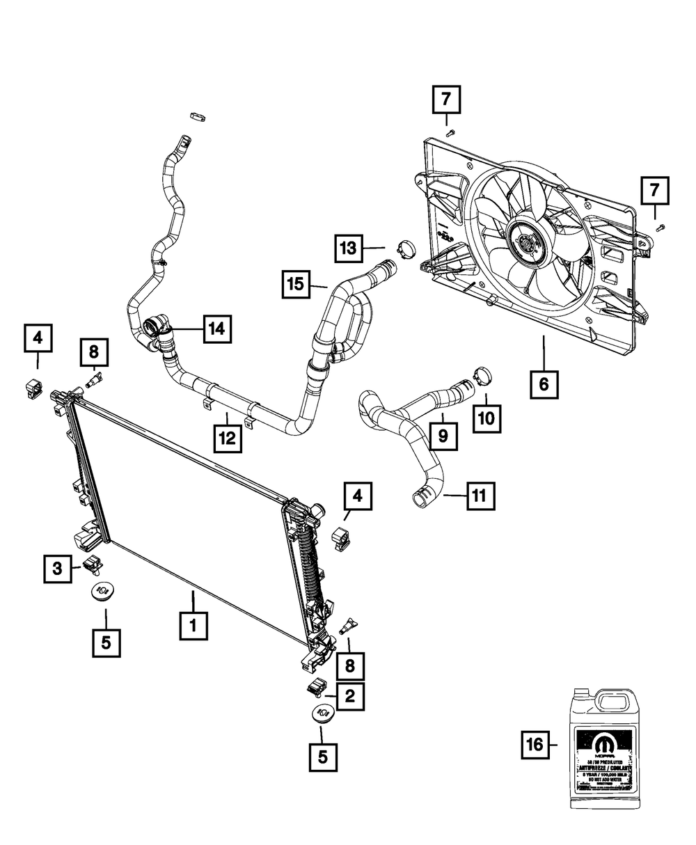 68104981AD - 2015-2017 Chrysler 200 - Radiator Outlet Hose | Mopar OEM ...
