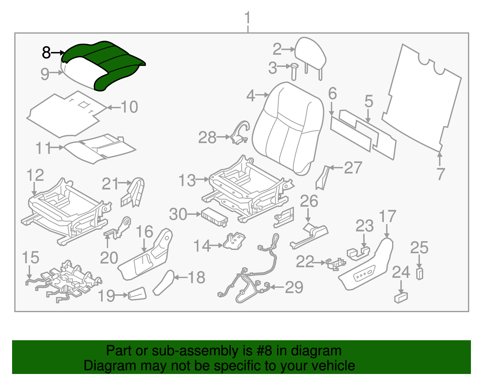 2017 Nissan Rogue Cushion Cover 87370-7FA0A | Ziegler Nissan of Orland Park