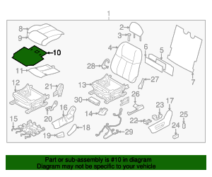 2017-2019 Nissan Rogue Seat Support 87643-4BV0A | TascaParts.com