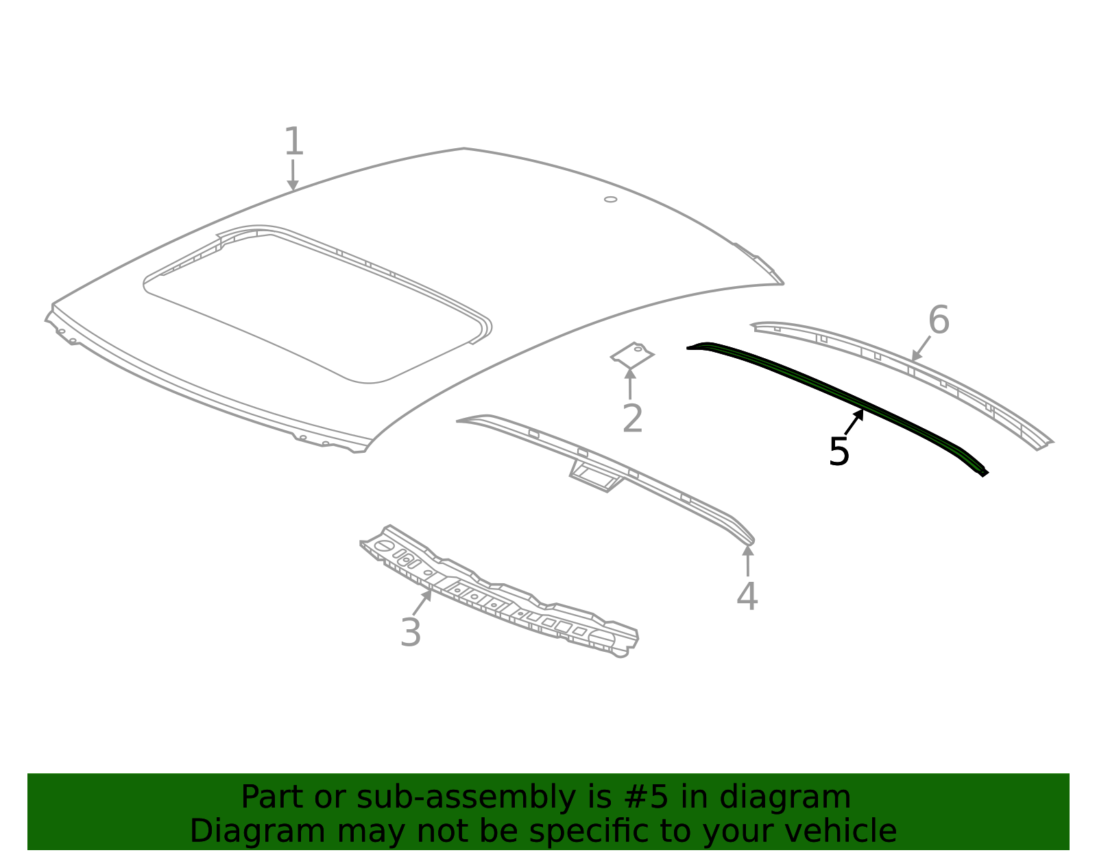 62146-T20-A00ZZ - 2022-2025 Honda Civic - Roof Bow | Genuine Honda Parts