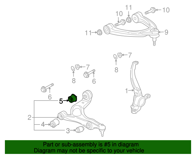 7L0-407-182-E - Lower Control Arm Inner Bushing 2004-2009 Volkswagen ...