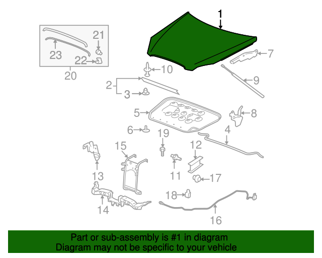 2006-2011 Buick Lucerne Hood 19354867 | GMPartsDirect.com