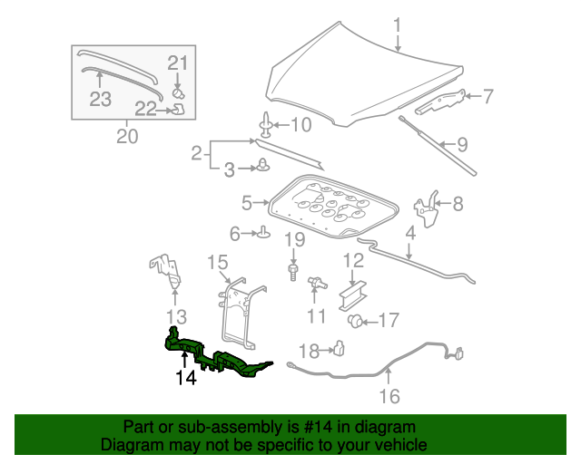 25765115 - Front Grille Support 2006-2011 Buick Lucerne ...