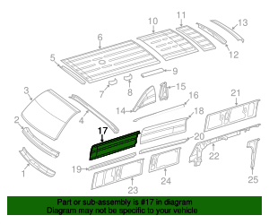 906-657-01-09 - Front Roof Panel 2010-2017 Mercedes-Benz | Mercedes ...