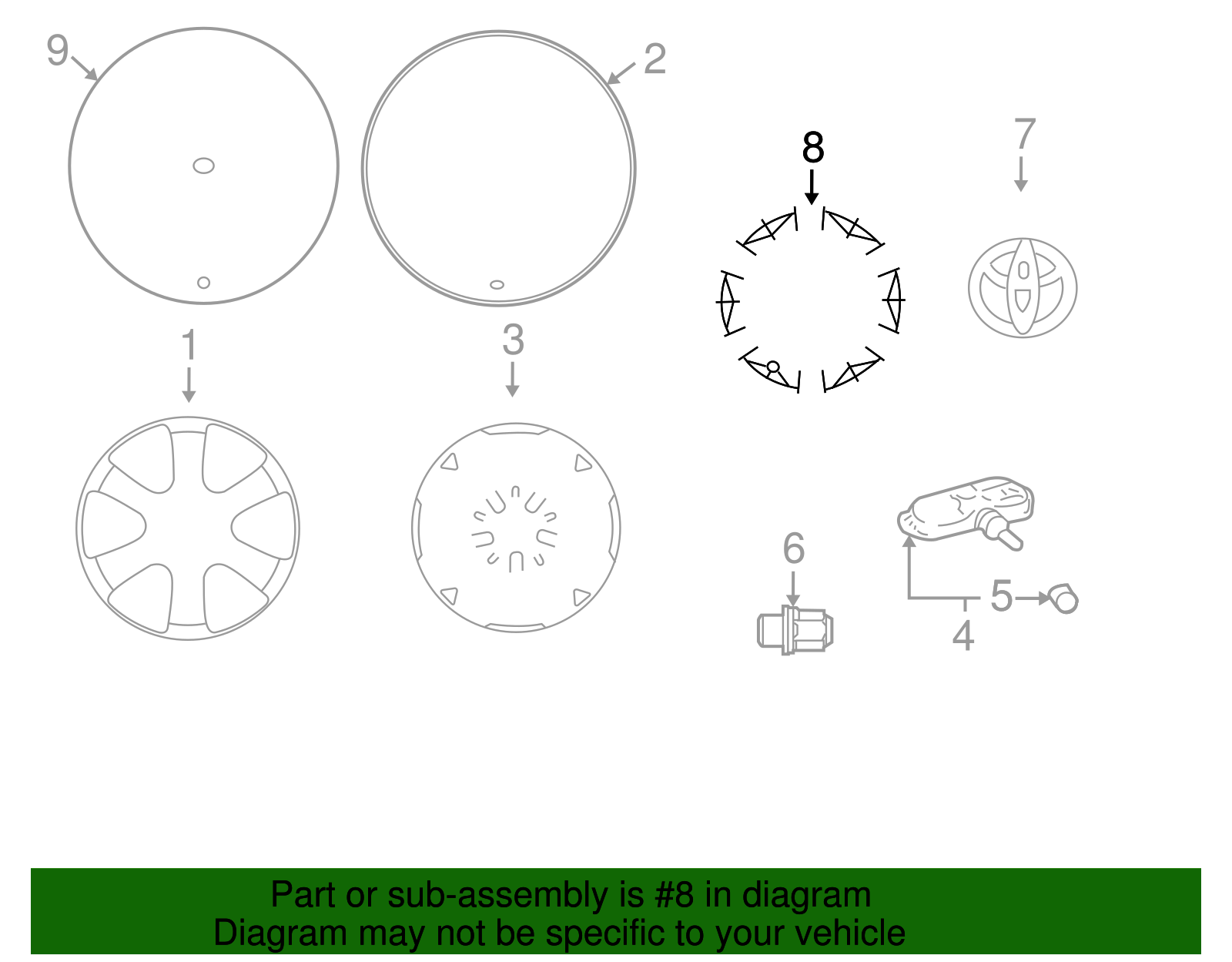 Genuine Toyota Trim Ring part# 42602-47030 for 2004-2006 Toyota Prius ...