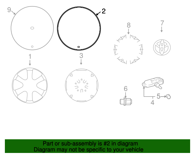 2007-2009 Toyota Prius Wheel Alloy 16 42611-47400 | Sparks Parts