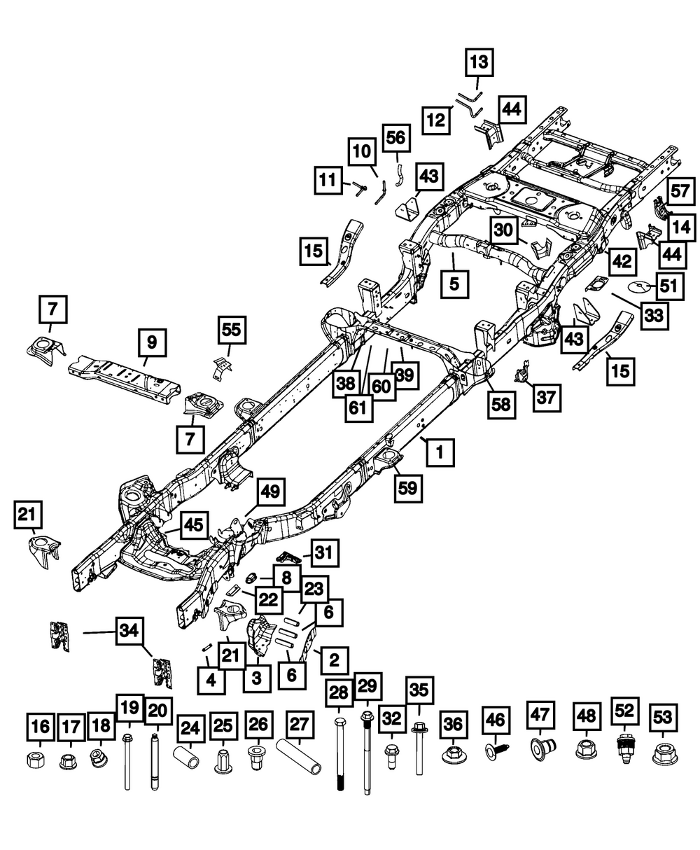 2023-2025 Ram 3500 Chassis Frame Assembly 68724137AA | Mopar.com ...